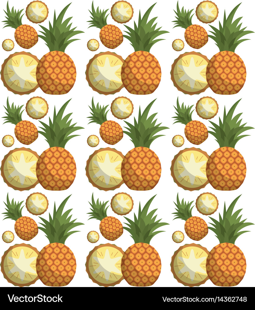 Pineapple seamless pattern design Royalty Free Vector Image