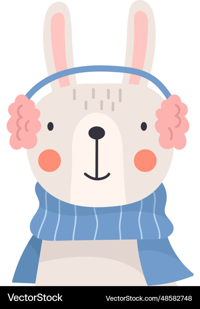 Rabbit wearing winter clothes Royalty Free Vector Image