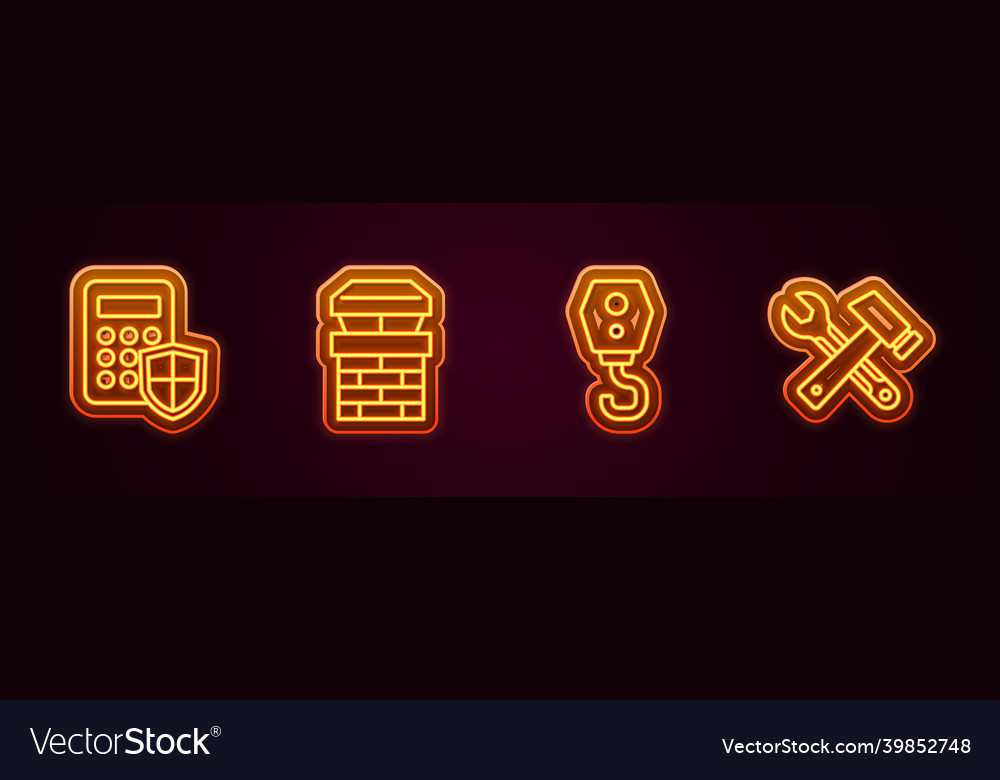 Set line security keypad access panel chimney Vector Image