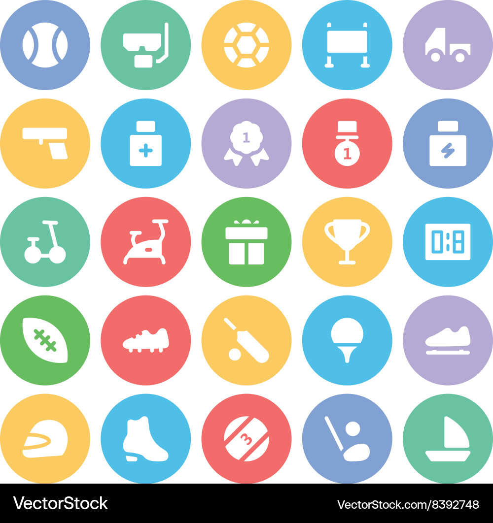 Sports colored icons 8 Royalty Free Vector Image