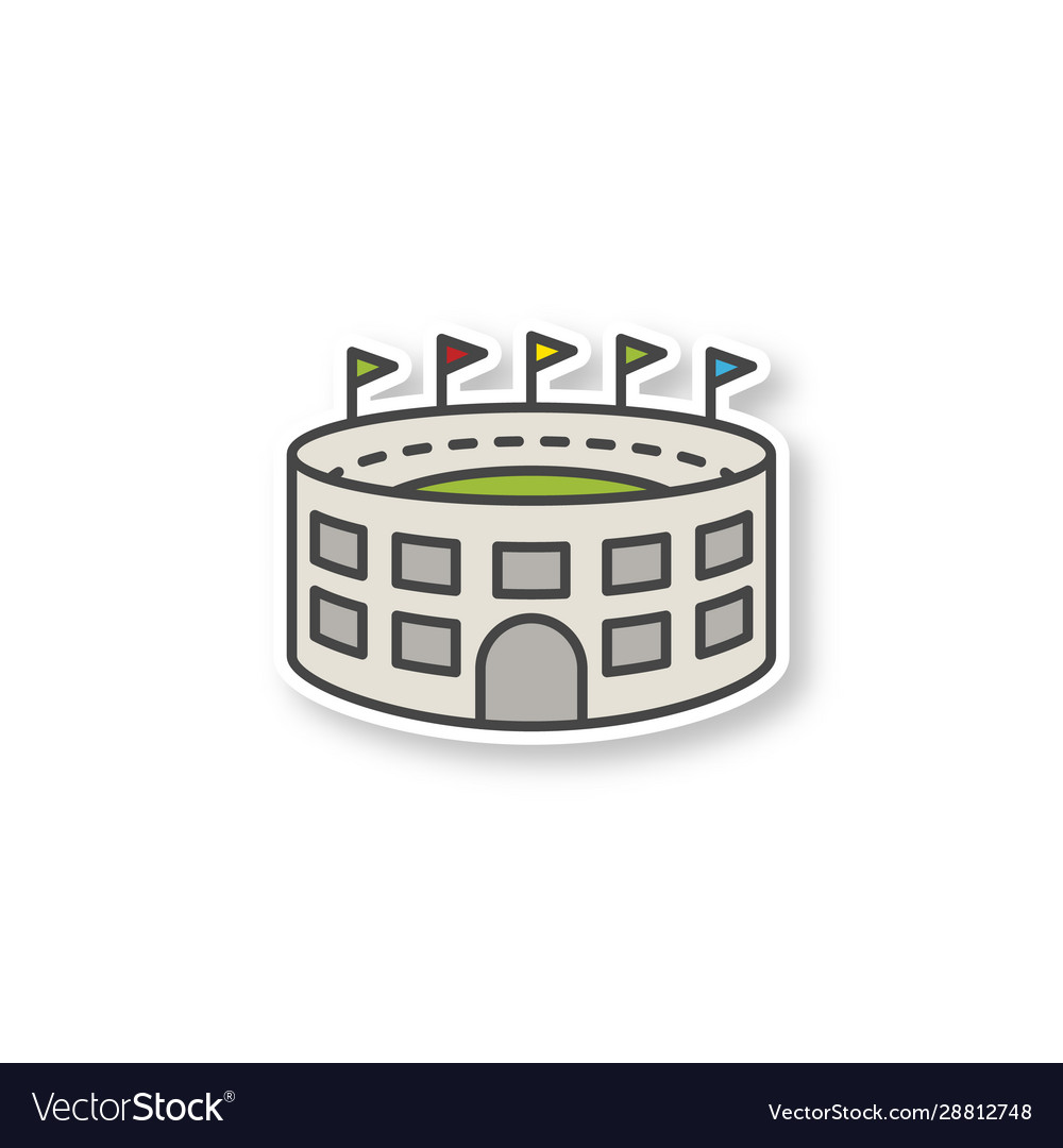 Stadium building patch Royalty Free Vector Image