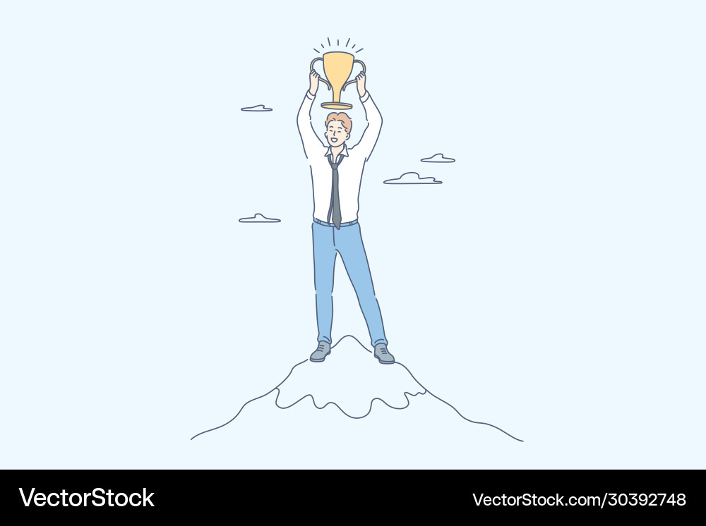 Success win celebration goal achievement Vector Image