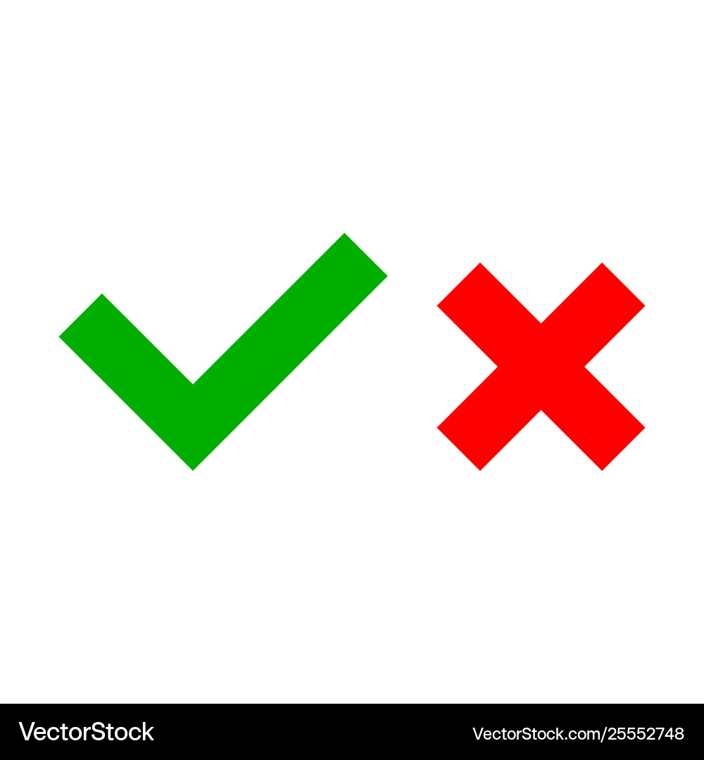 Tick and cross icons Royalty Free Vector Image