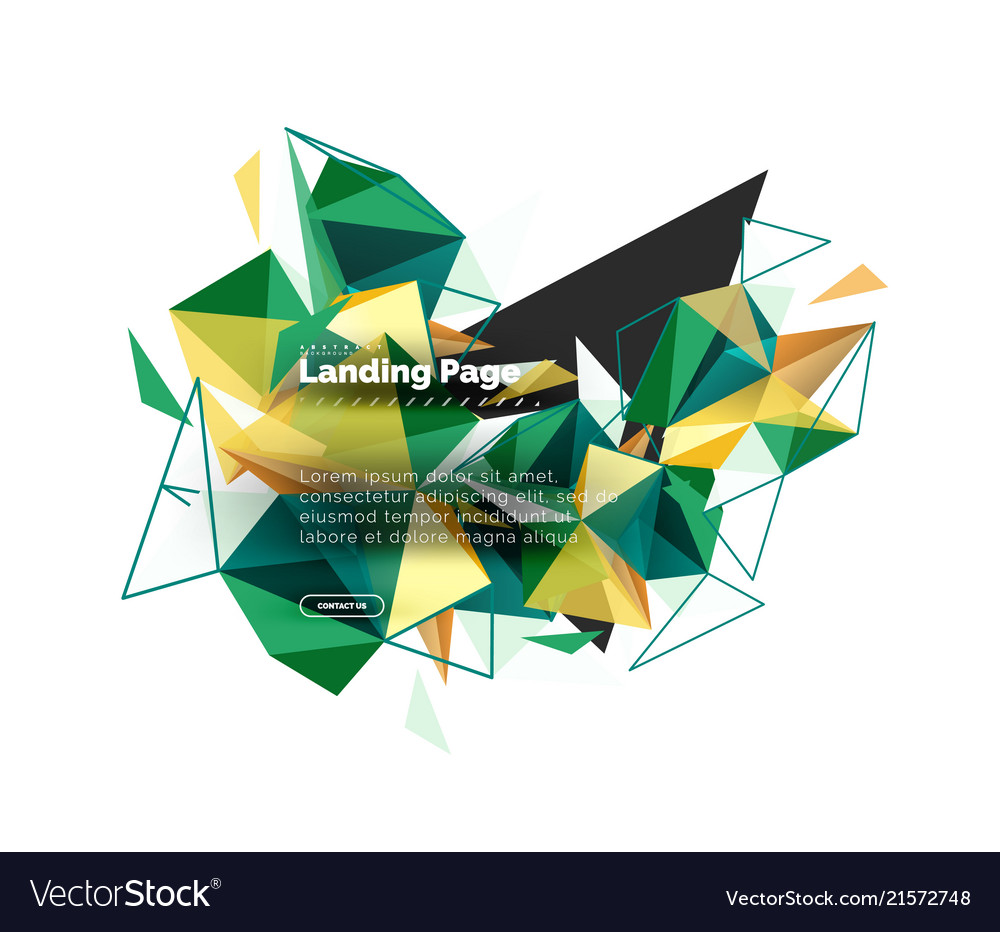 Triangular design abstract background landing Vector Image