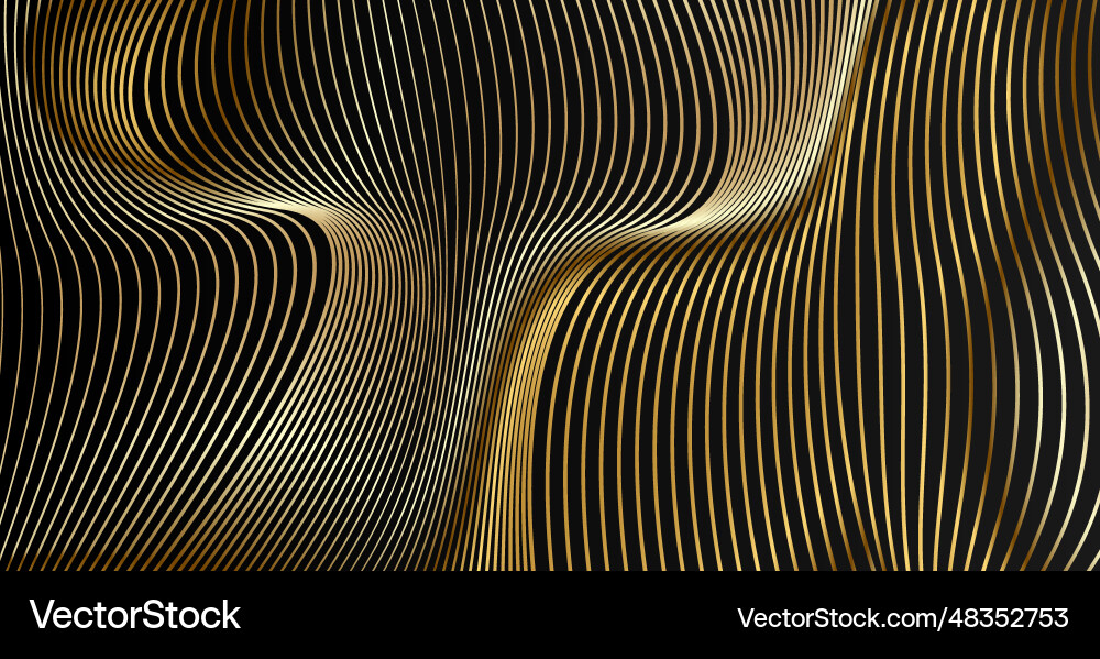 Abstract background golden line wave luxury Vector Image