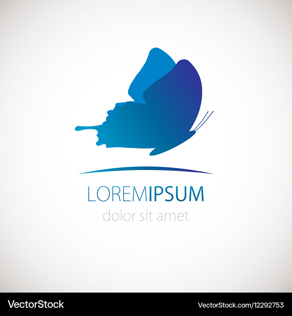 Blue butterfly logo graphic design concept can Vector Image