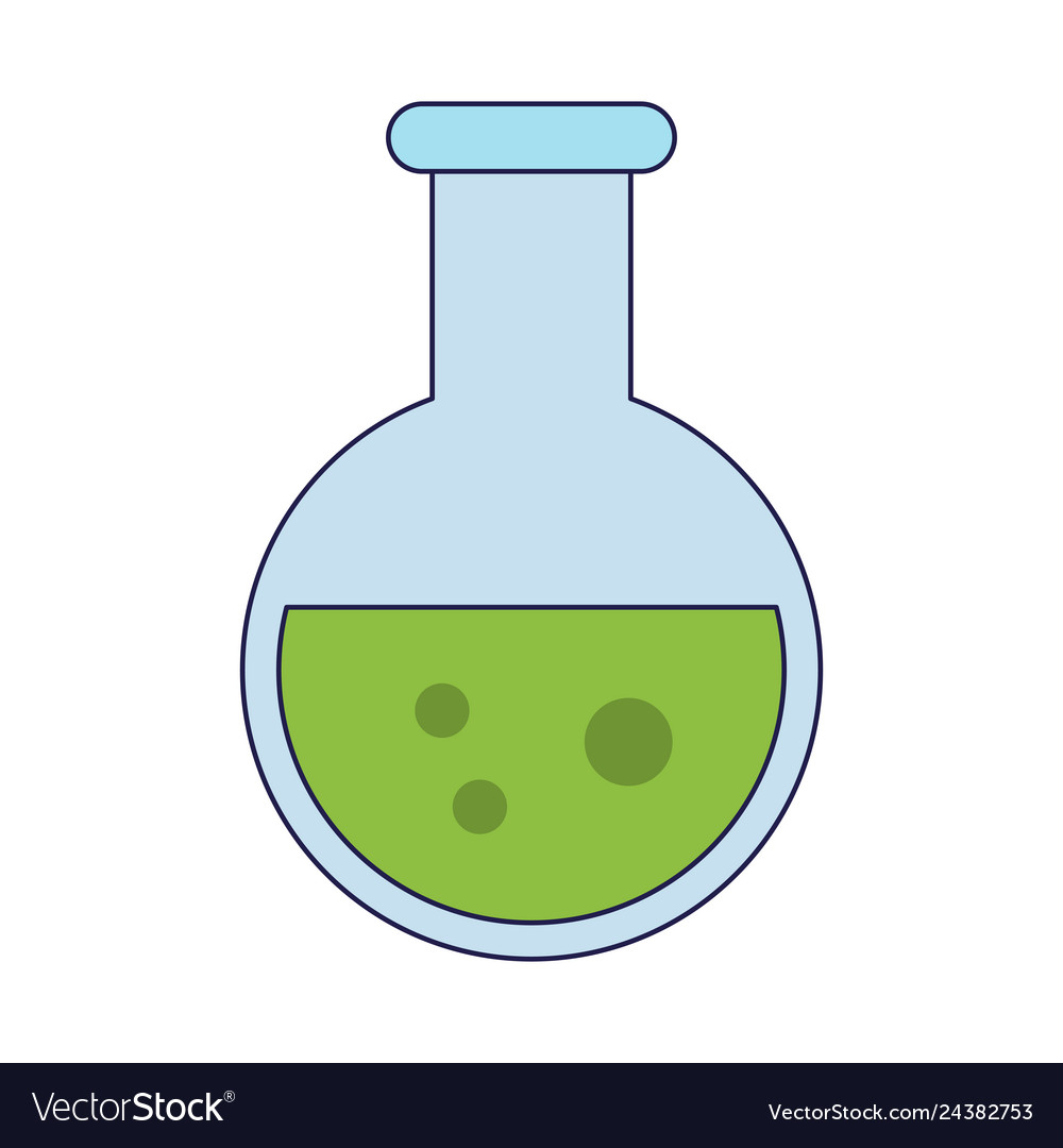 Chemistry flask symbol isolated blue lines Vector Image