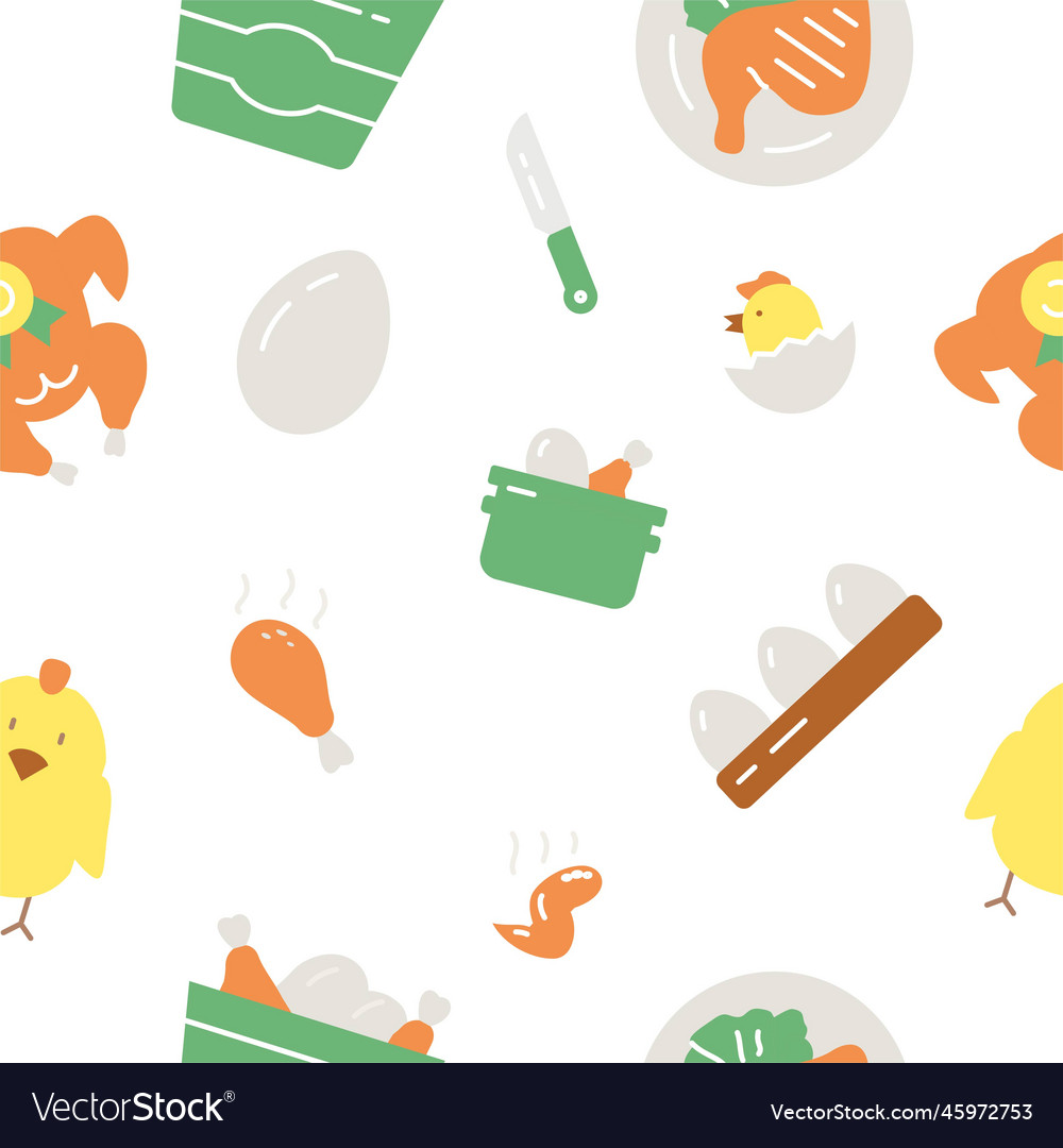 Chicken seamless pattern Royalty Free Vector Image