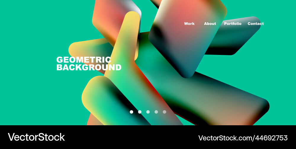 Colorful geometric background landing page Vector Image