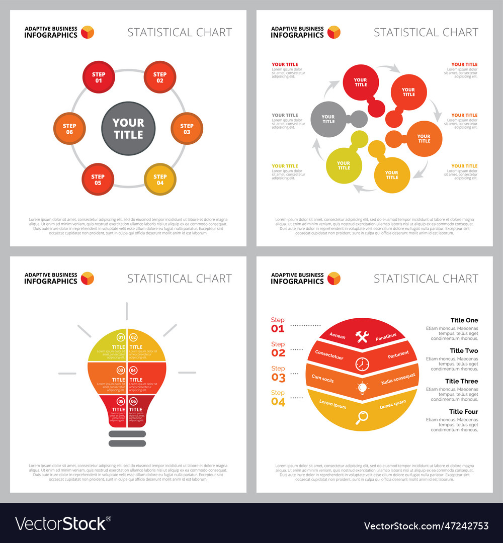 Creative Diagram Set For Startup Project Vector Image