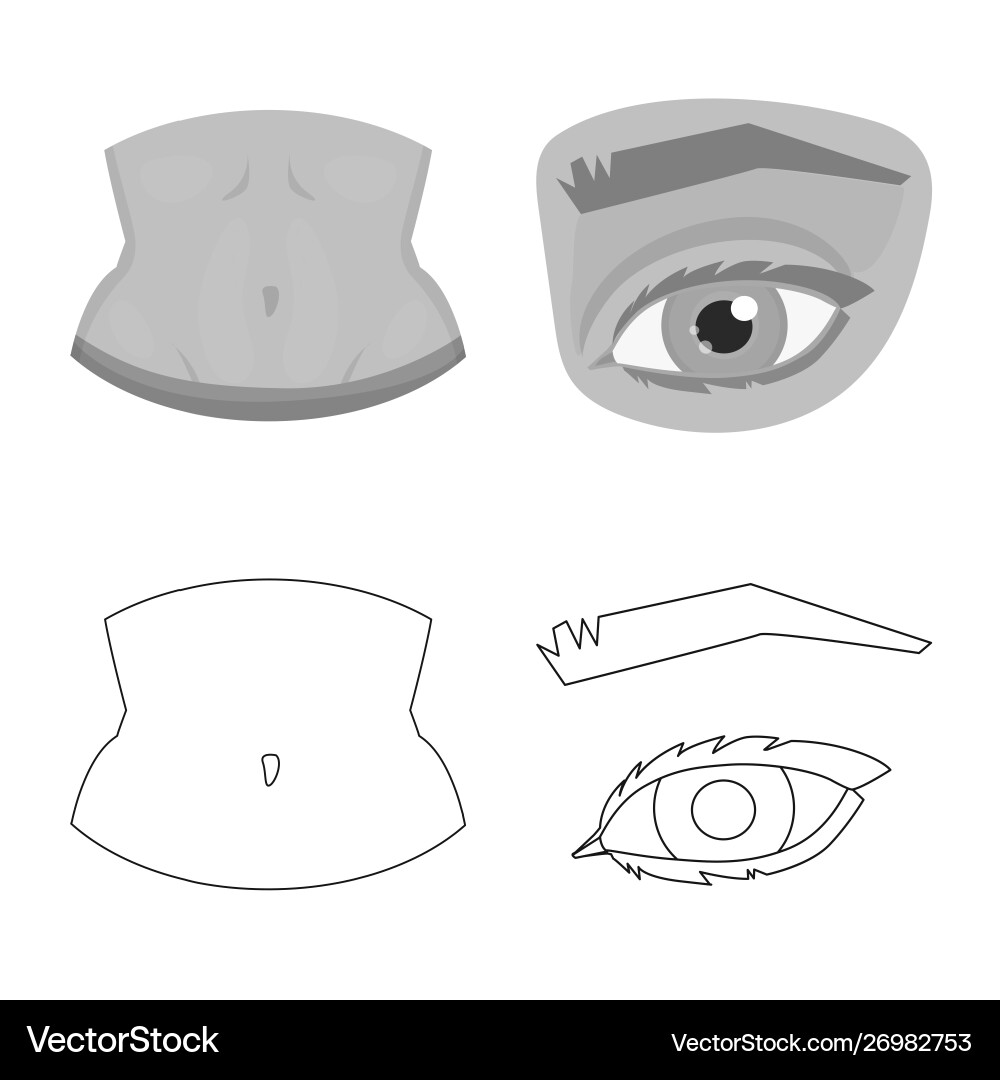 Design body and part symbol set Royalty Free Vector Image