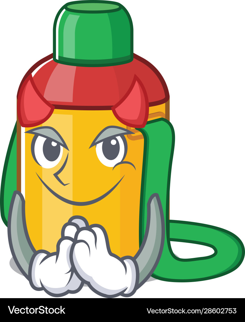Devil cartoon character kids water bottle Vector Image