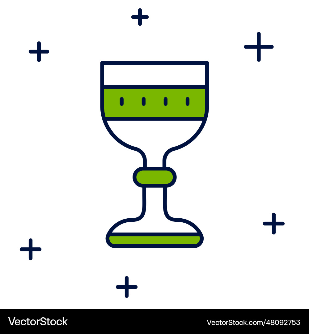 Filled outline medieval goblet icon isolated Vector Image