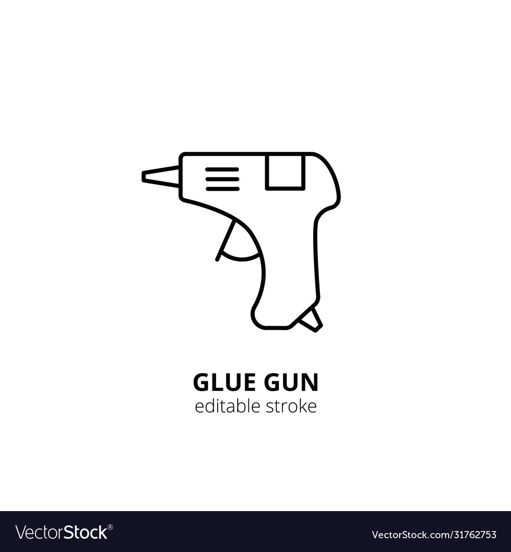 Glue gun line icon gun silhouette icon Royalty Free Vector