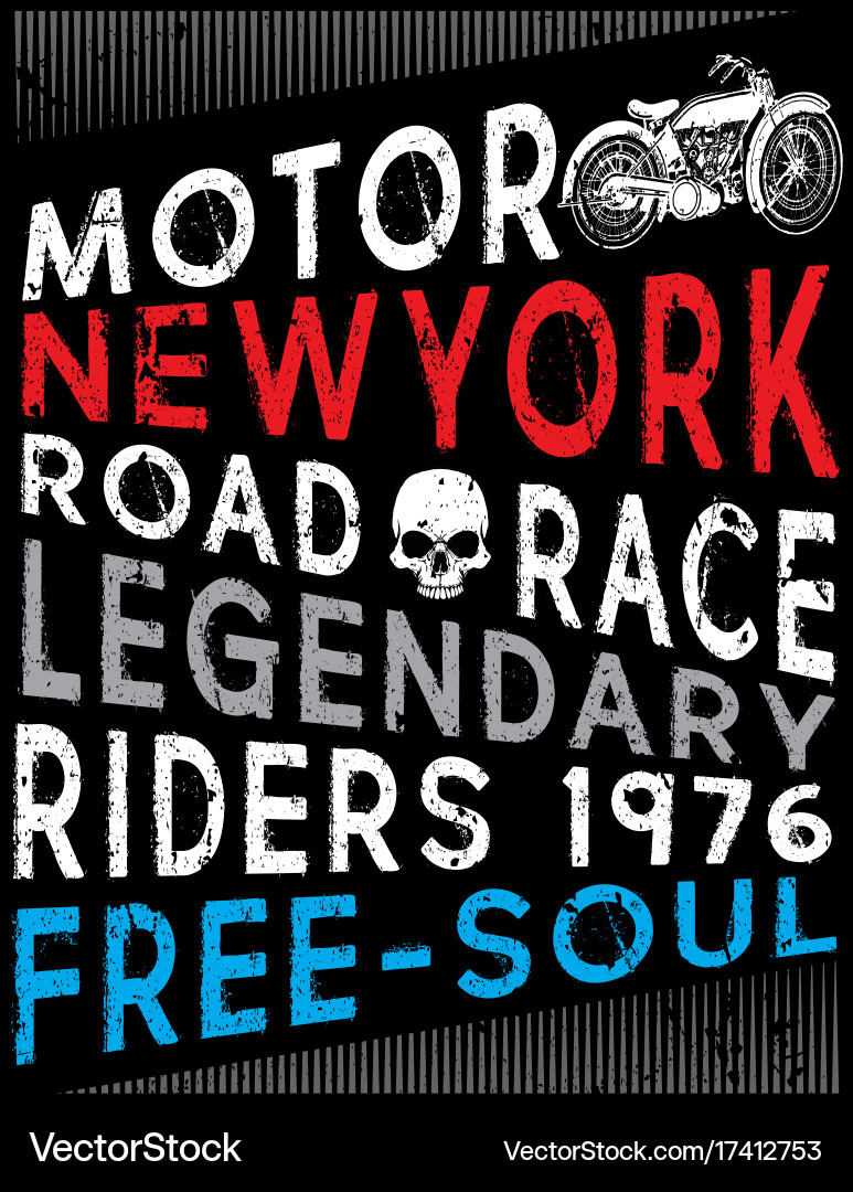 Motorcycle typography t-shirt graphics Royalty Free Vector