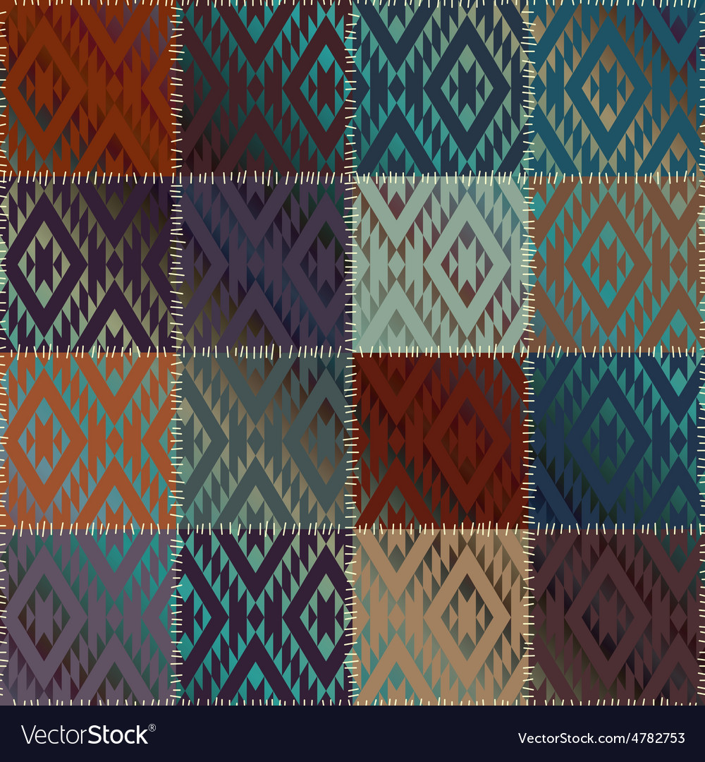 Patchwork pattern with satin effect Royalty Free Vector
