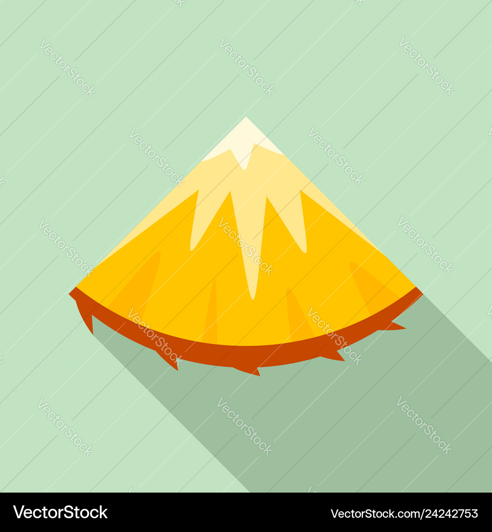 Slice of pineapple icon flat style Royalty Free Vector Image