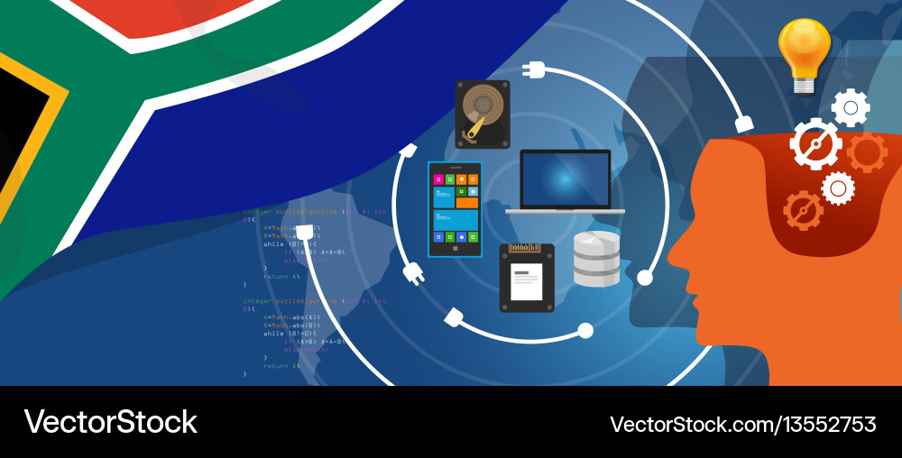 South africa it information technology digital Vector Image