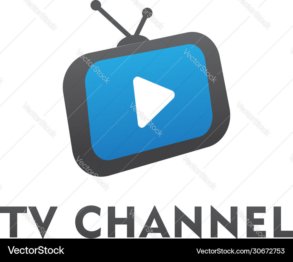 Tv live streaming online television web logo Vector Image