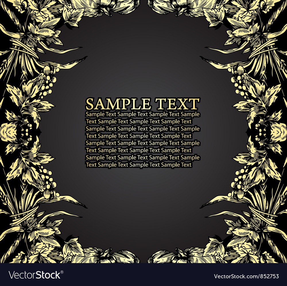 Vintage gold floral frame Royalty Free Vector Image