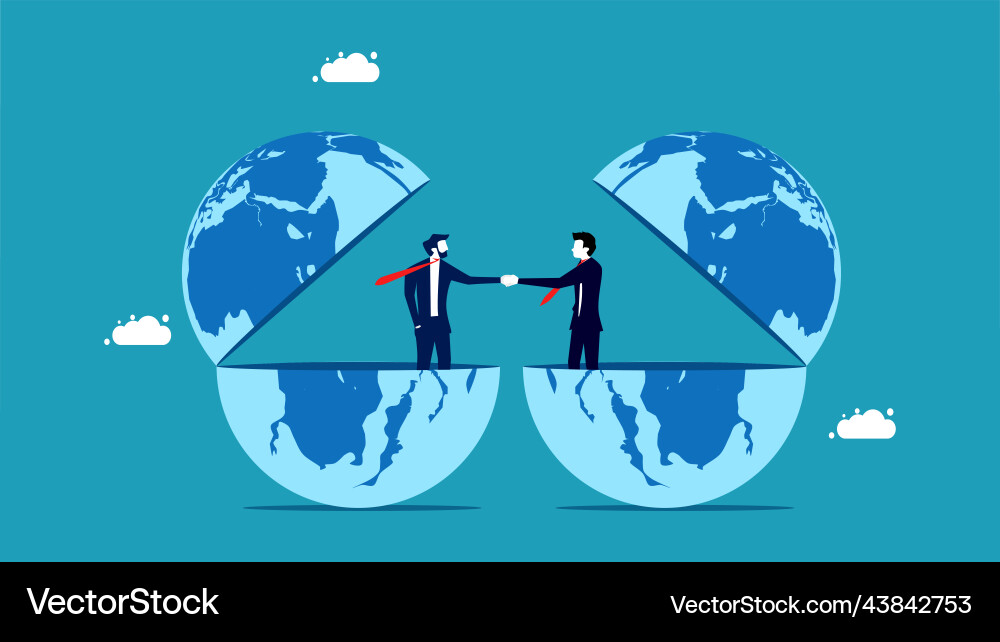 World cooperation business people shaking hands Vector Image