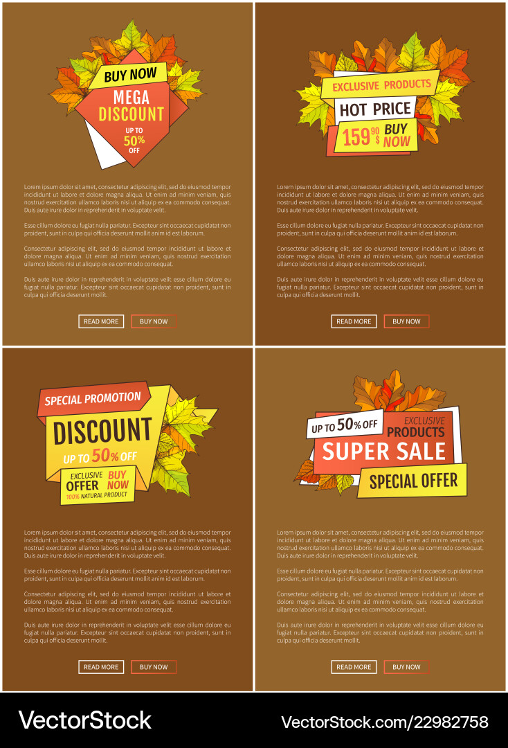Advertisement poster with maple leaves autumn fall
