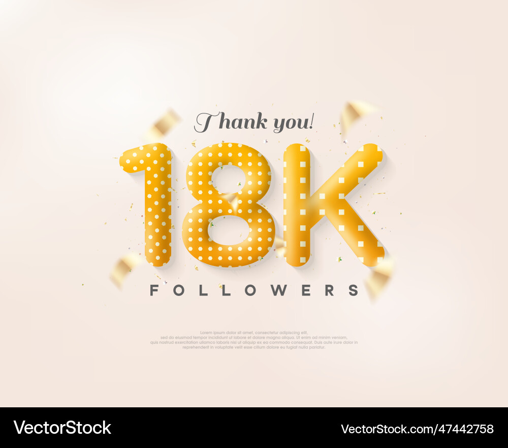 Beautiful design with 18k speech numbers Vector Image