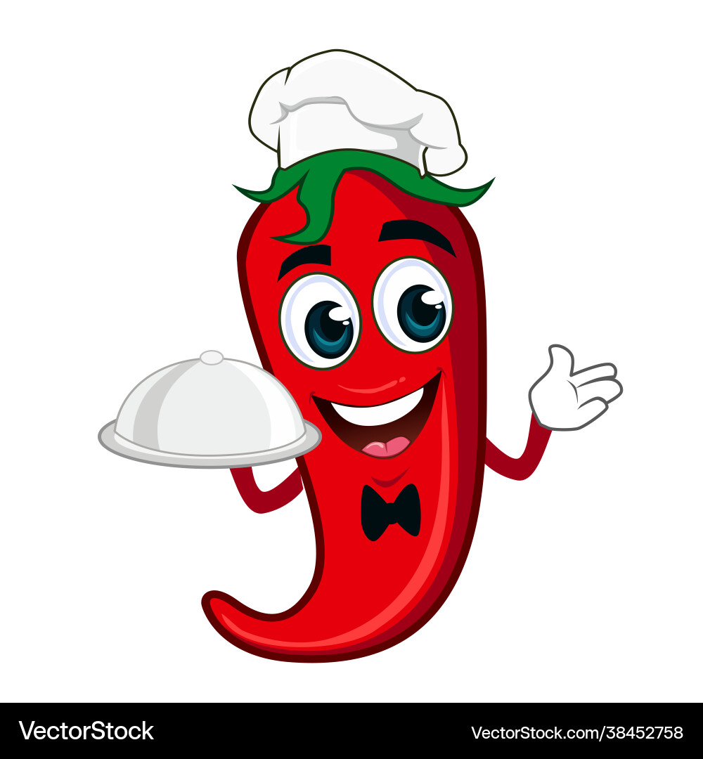 Chili mascot cartoon Royalty Free Vector Image