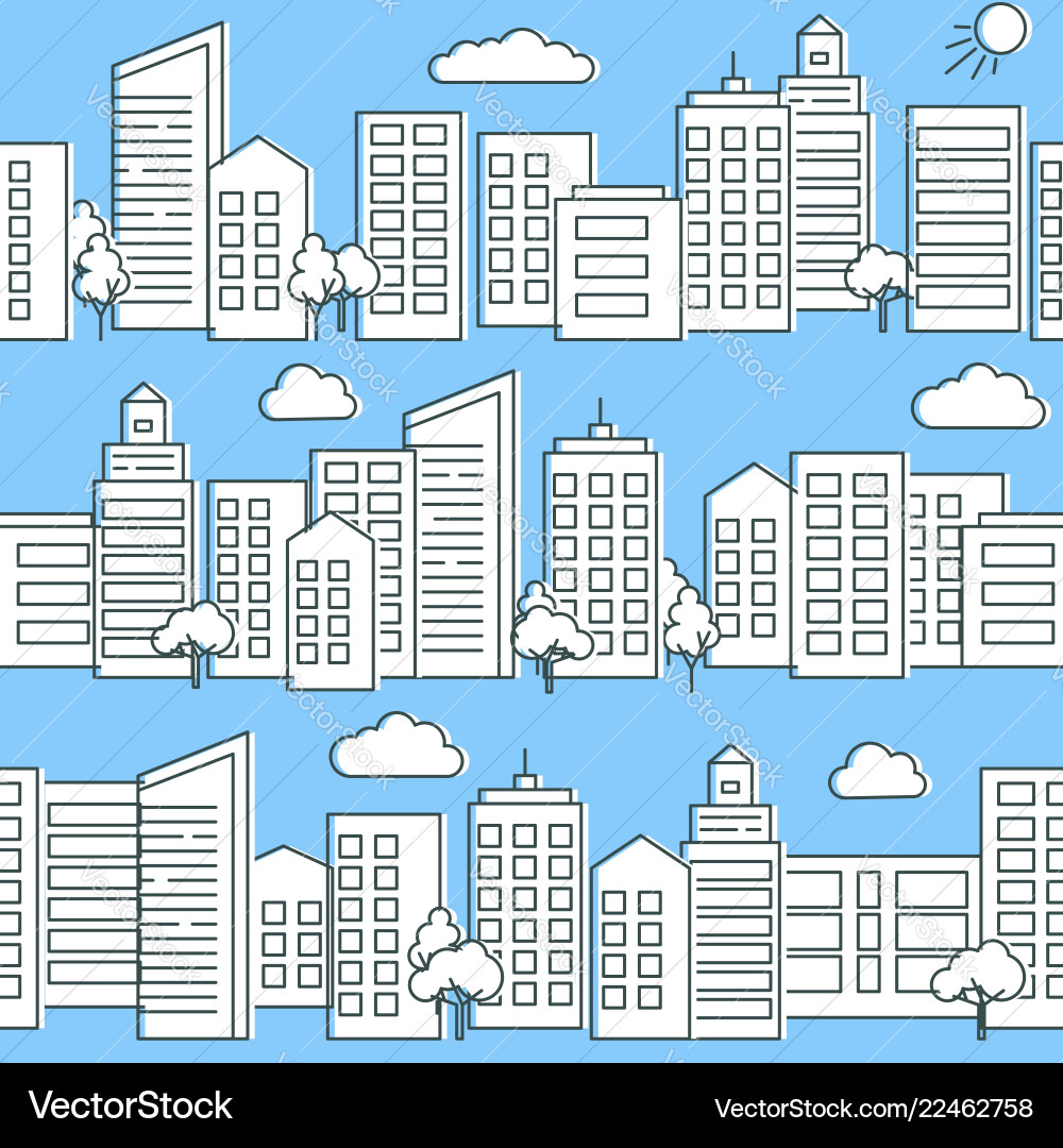 City street seamless pattern in flat style Vector Image
