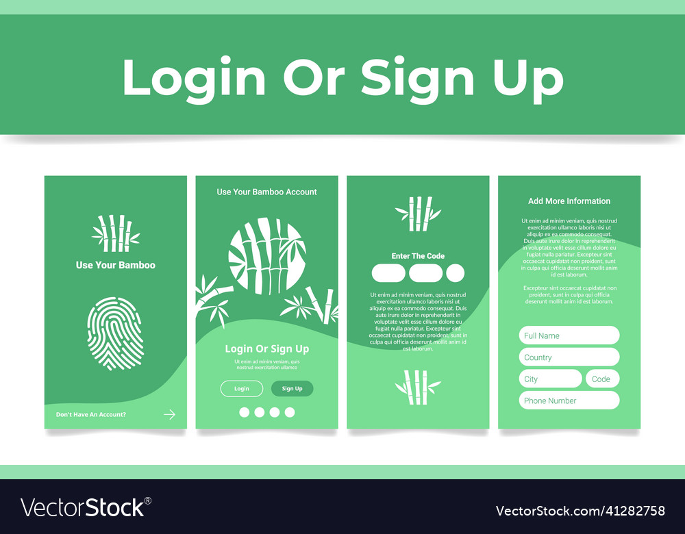 Collection log in or sign up user interface Vector Image