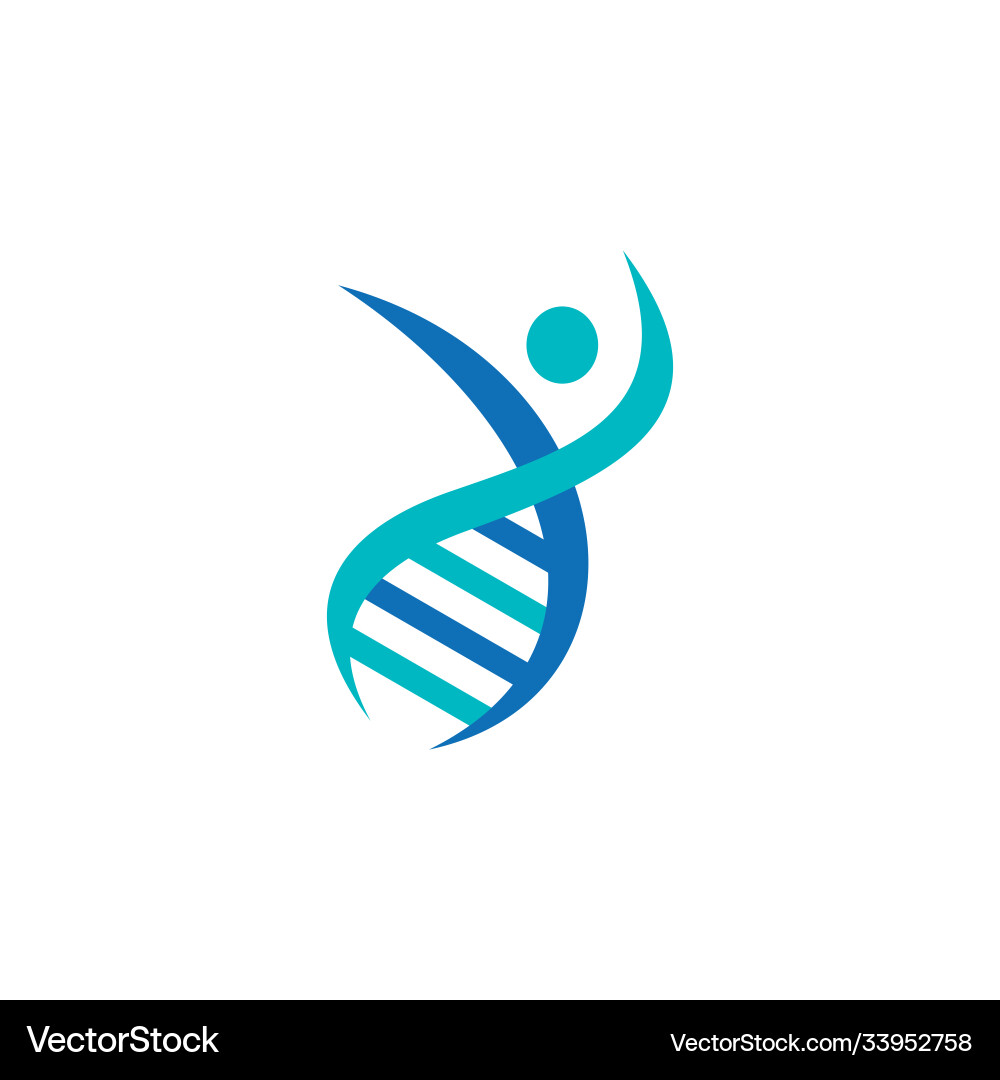Dna helix logo template genetics design biological