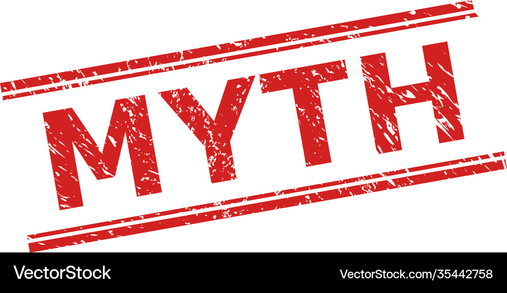 Myth watermark with corroded style and double Vector Image