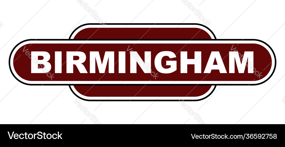 Old fashioned birmingham station name sign Vector Image
