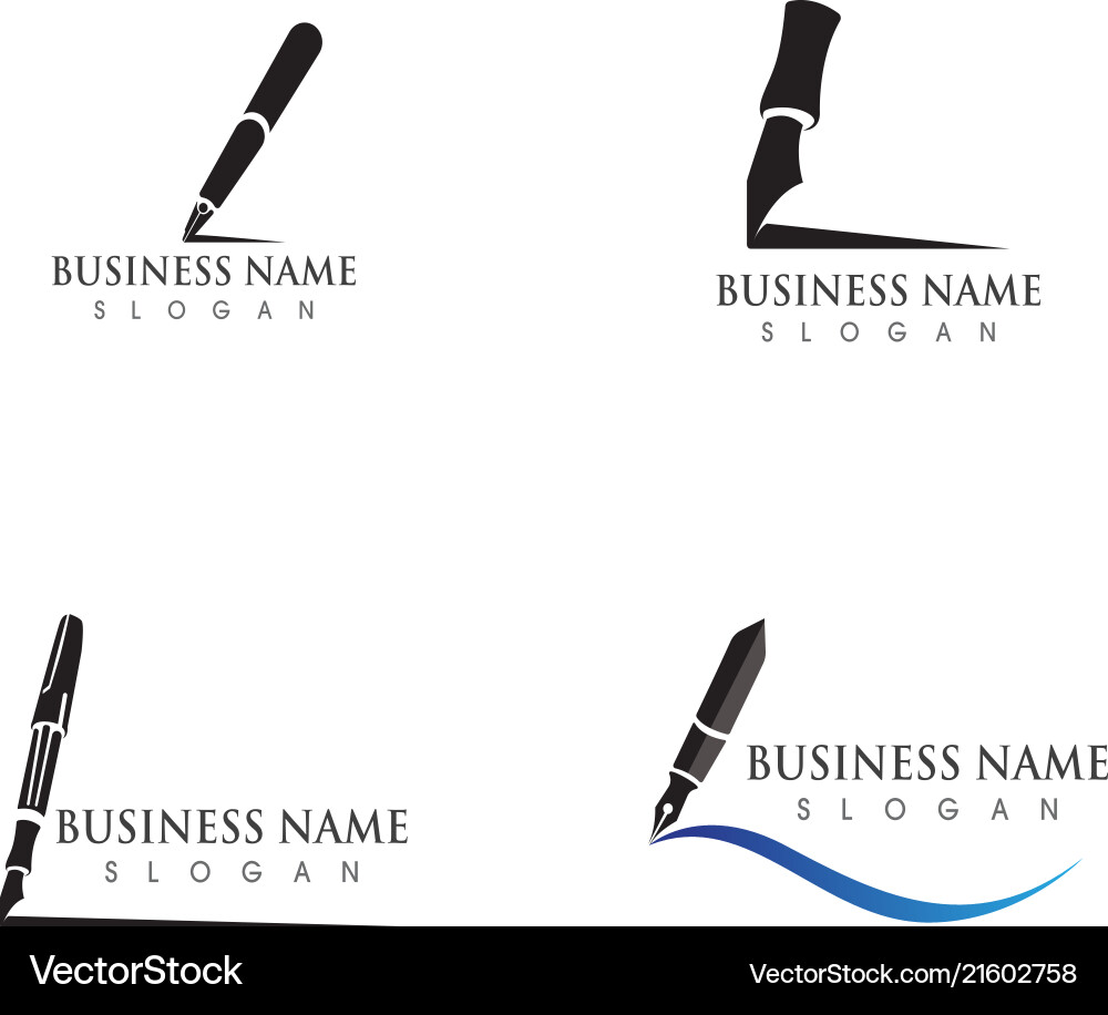 Pen logo template business Royalty Free Vector Image