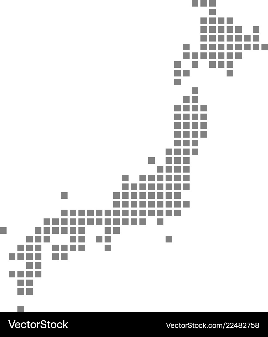 Pixel map of japan dotted isolated Royalty Free Vector Image