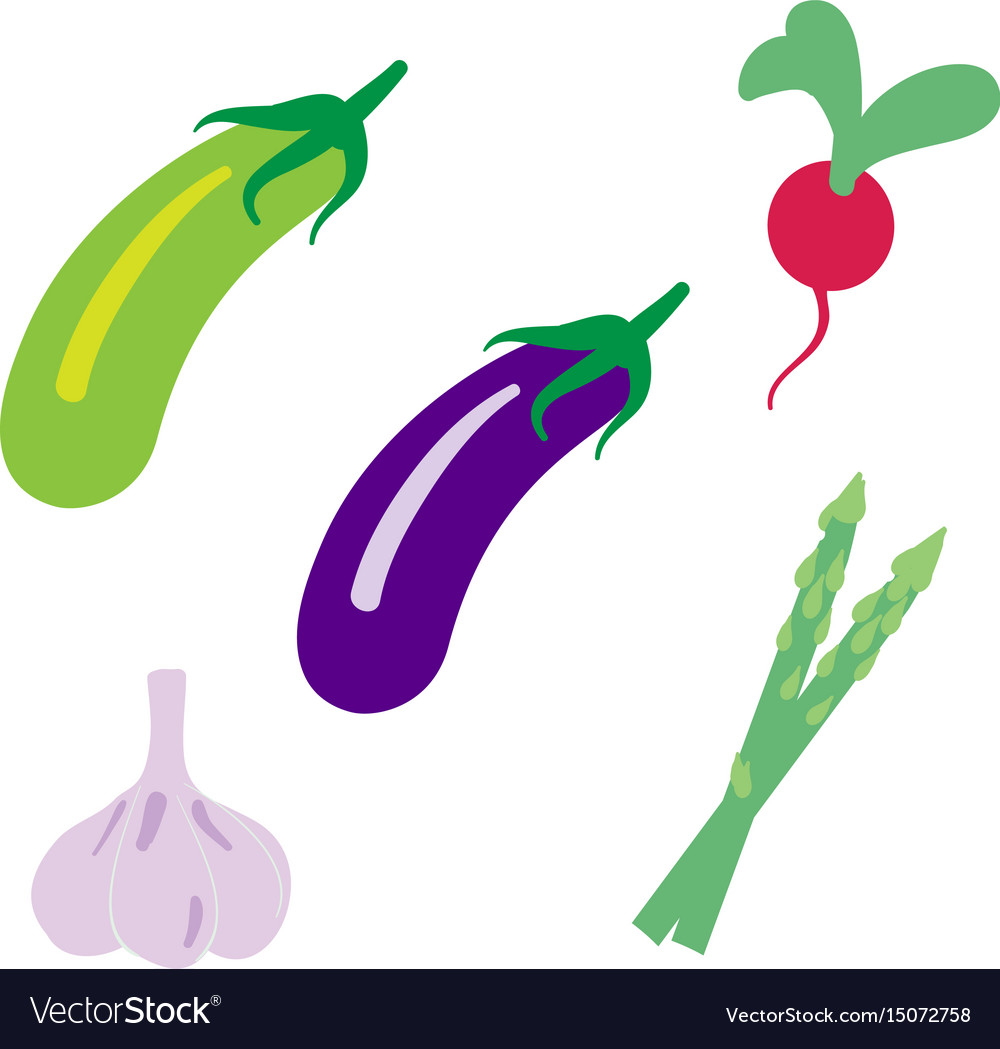 Set of vegetables isolated on white Royalty Free Vector