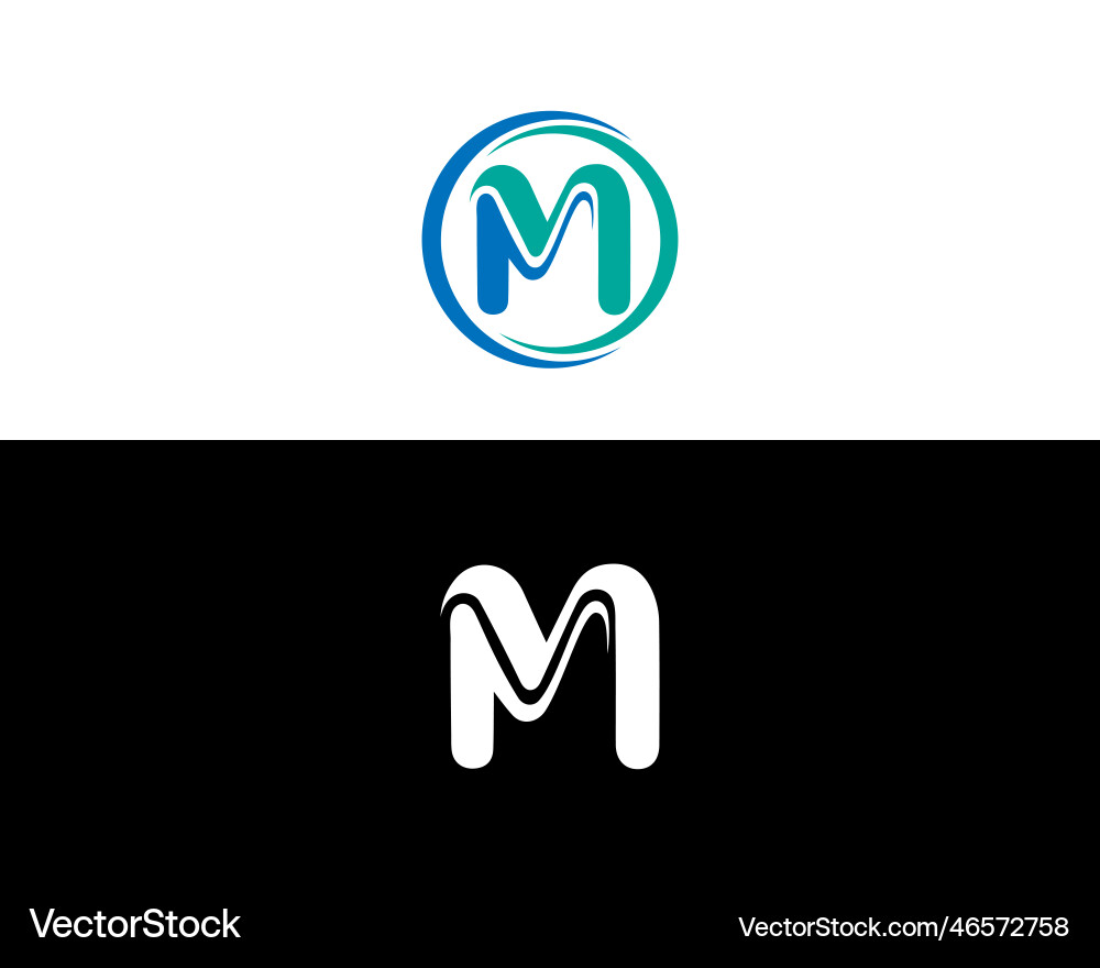 Trendy abstract m and mm initial logo icon design Vector Image