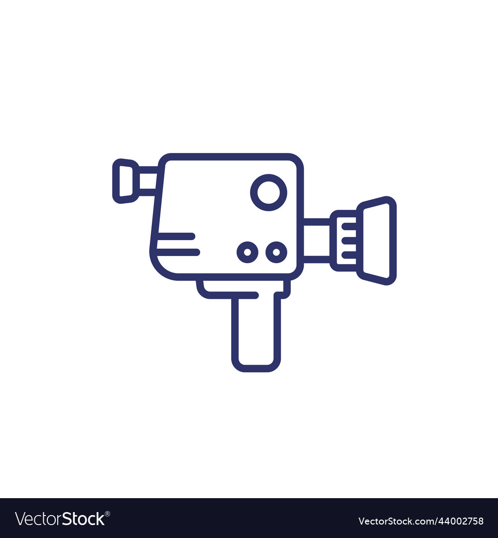 Video camera old camcorder line icon Royalty Free Vector