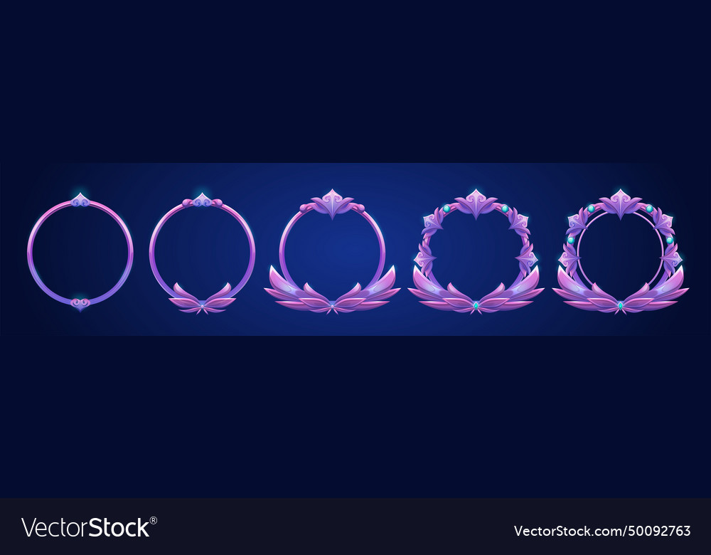 Avatar frame for game level rank ui design Vector Image