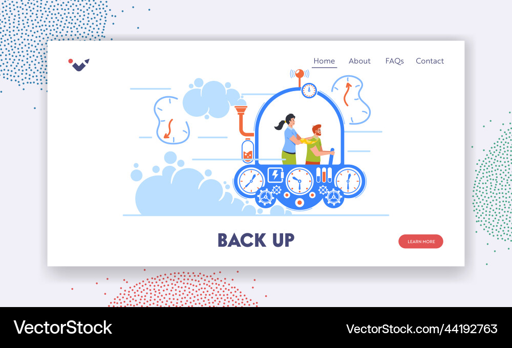 Back up landing page template business characters Vector Image