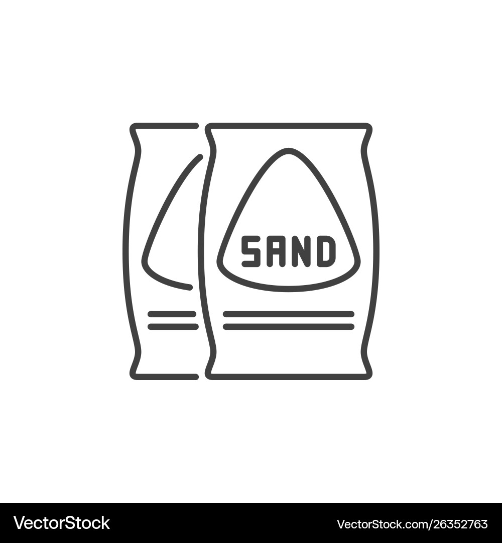 Bags with sand concept icon in thin line Vector Image