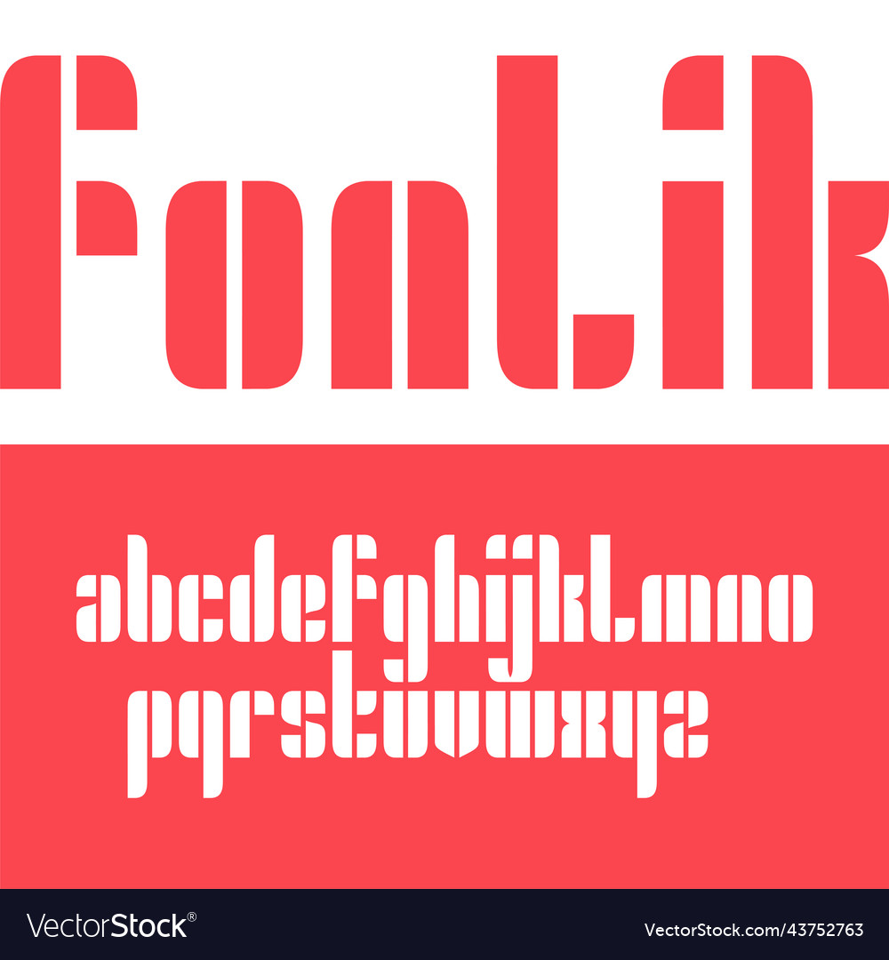 Condensed original bold display font design Vector Image Condensed original bold display font design Vector Image