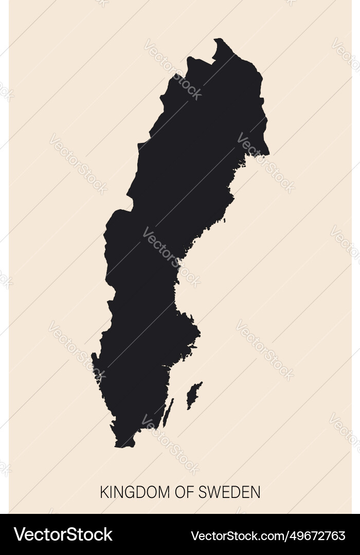 Highly detailed sweden map with borders isolated Vector Image