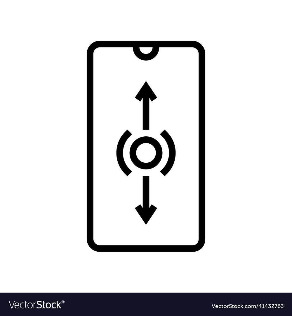 Mobile scroll line icon Royalty Free Vector Image