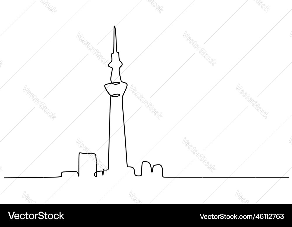 One continuous single line of famous building Vector Image