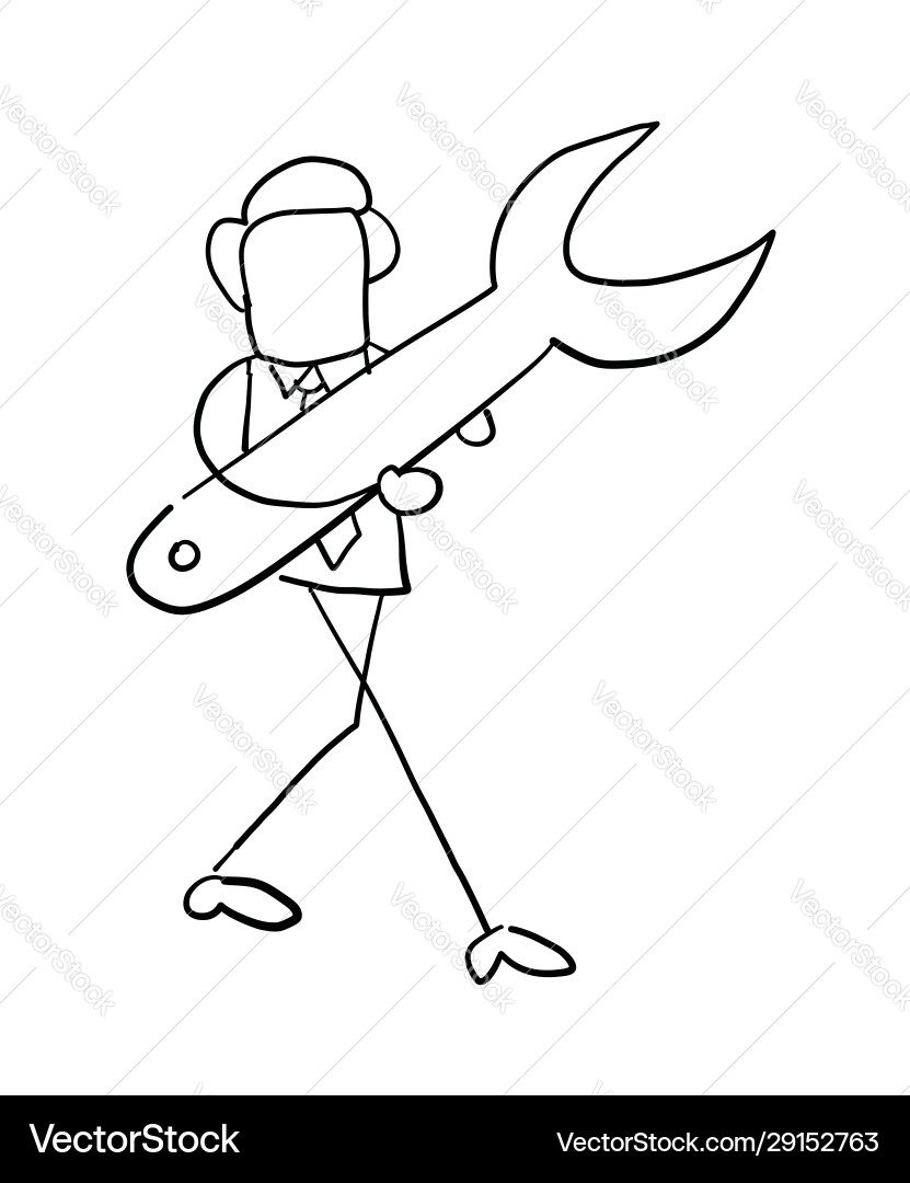 Quick hand drawn faceless businessman character Vector Image