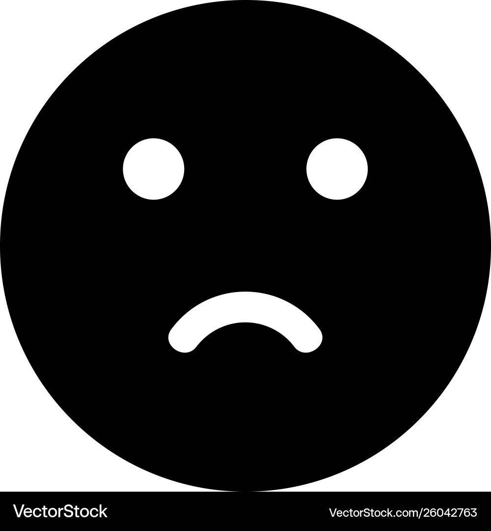 Sad face emoticon Royalty Free Vector Image - VectorStock