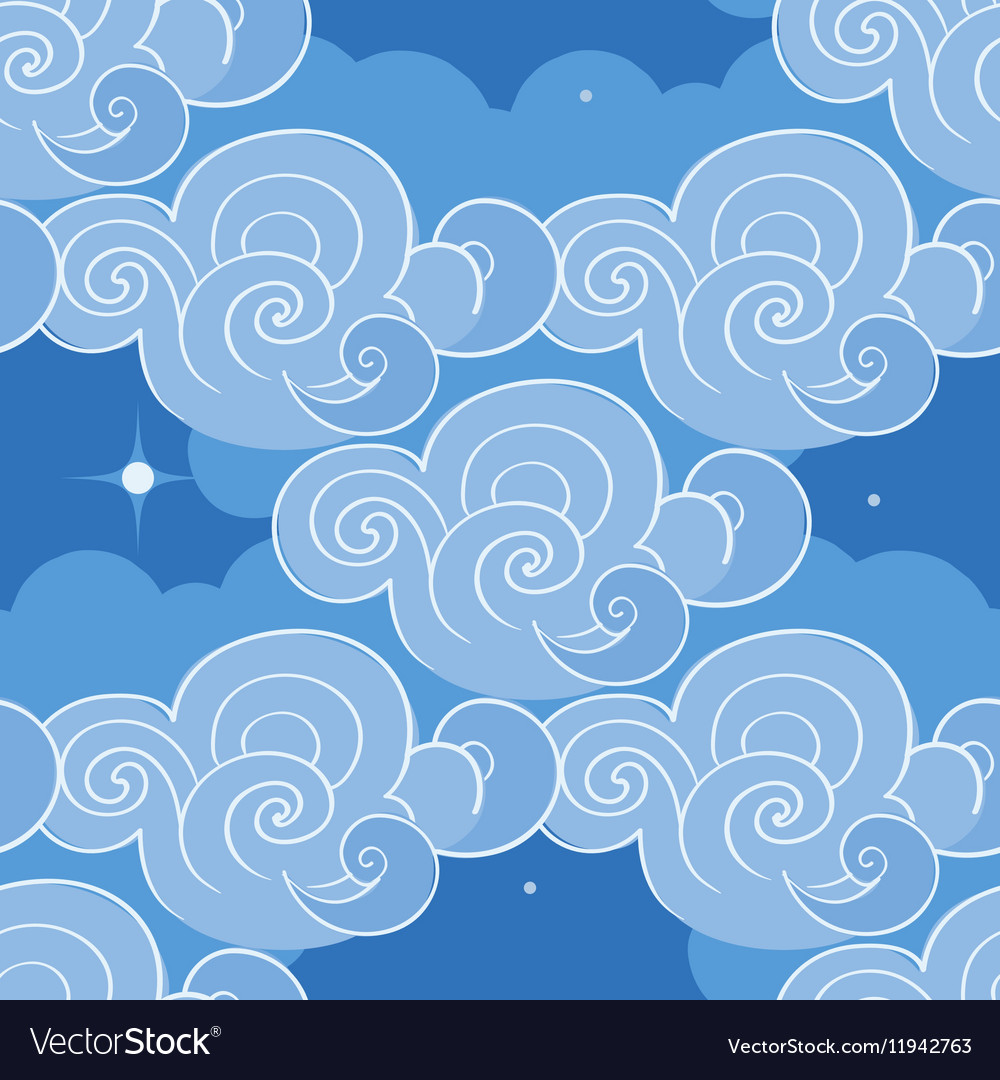 Seamless pattern with clouds Royalty Free Vector Image