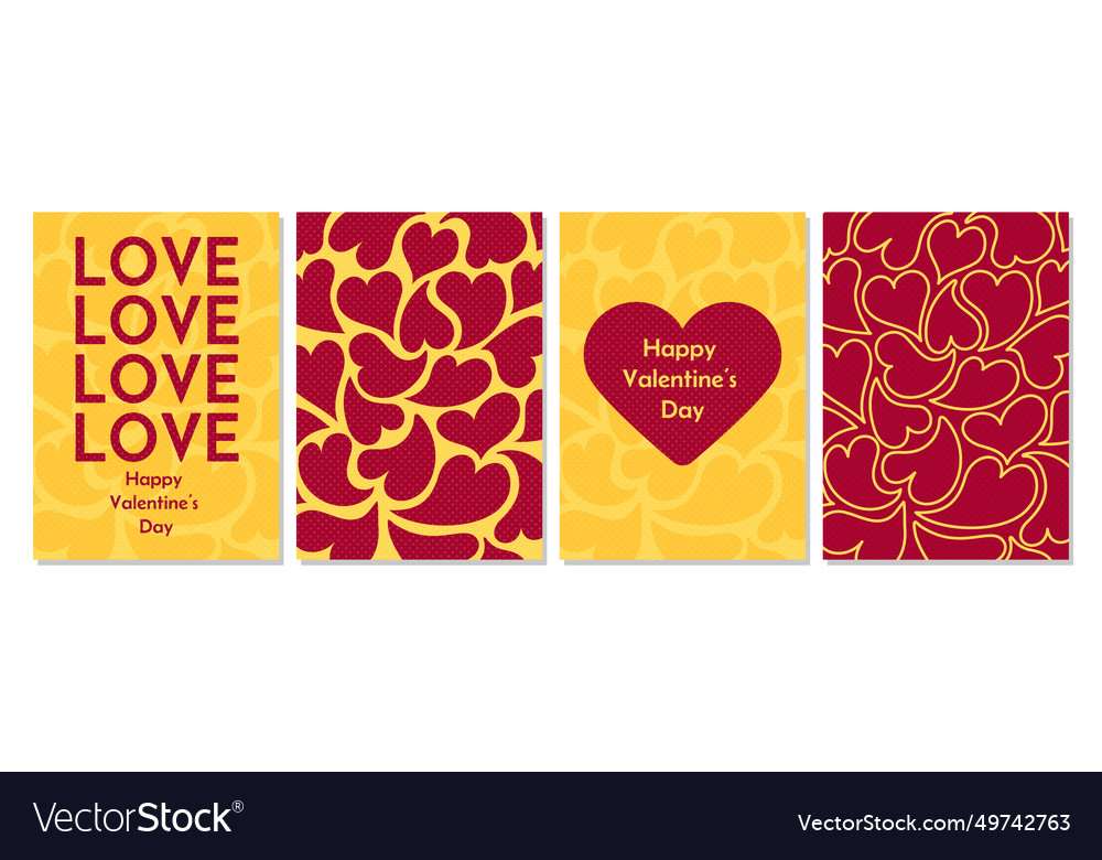 Set of happy valentines day posters modern Vector Image