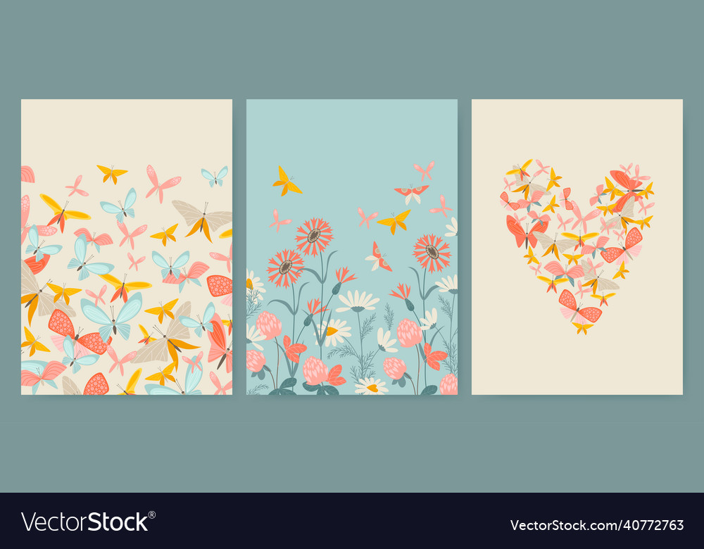 Set Of Valentines Day Cards Royalty Free Vector Image